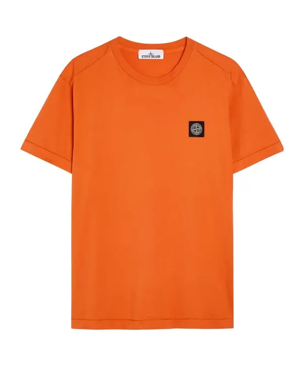 Stone Island Cotton Short-sleeve T-shirt - Orange