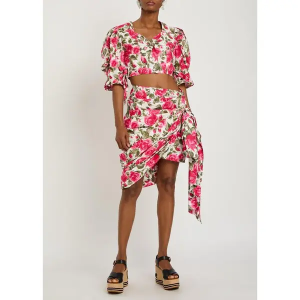 Chloé Floral Side-tie Midi Skirt - Multicolor
