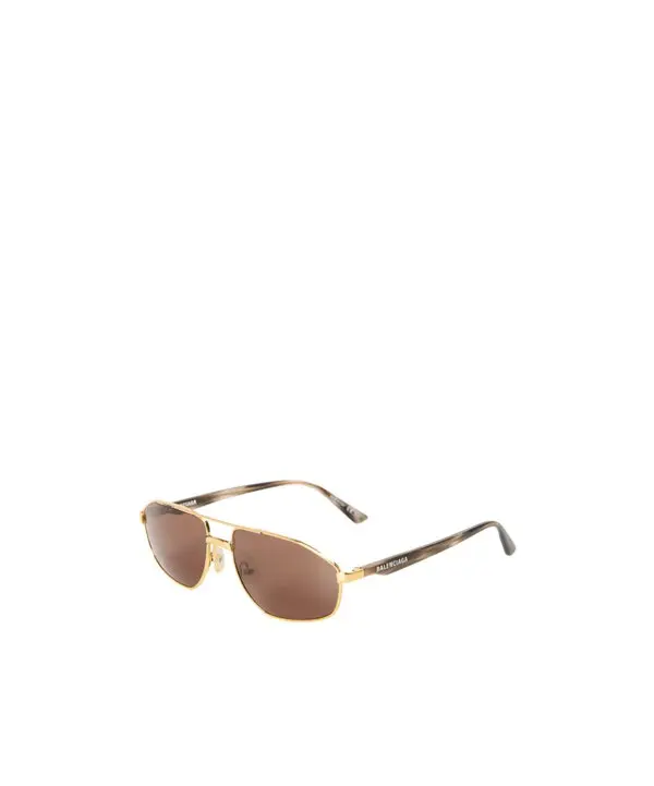 Balenciaga Rectangular Aviator Sunglasses - Brown