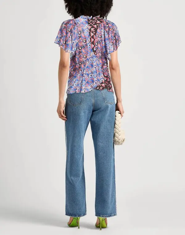 Isabel Marant Étoile Colorful Woven Short-sleeve Top