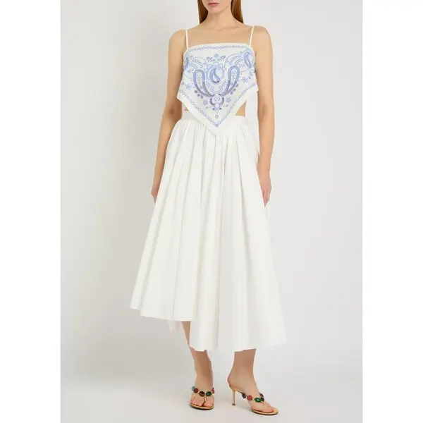 SELF-PORTRAIT Asymmetrical Hem Midi Skirt