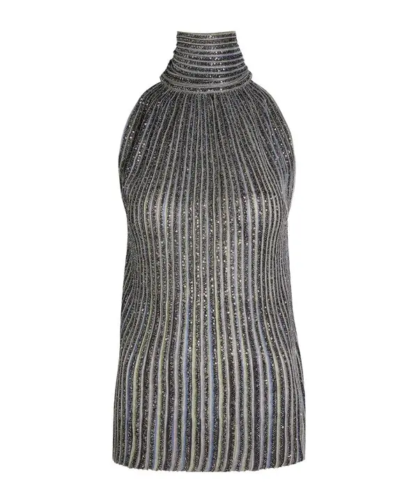 Missoni Embellished Halter Neck Vest - Gray