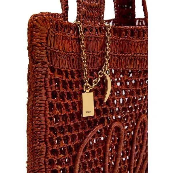 Chloé Lattice-weaved Straw Tote Bag