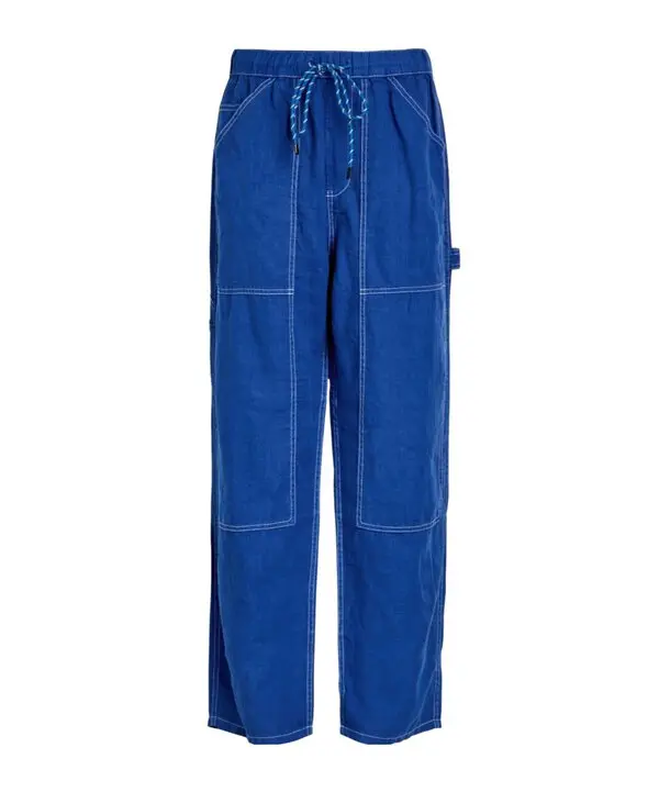 Rag & Bone Loose Straight-leg Linen Pants - Blue