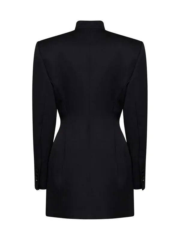 MUGLER Asymmetric Mock Neck Coat
