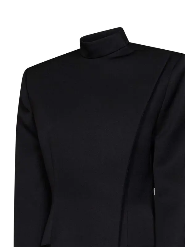 MUGLER Asymmetric Mock Neck Coat