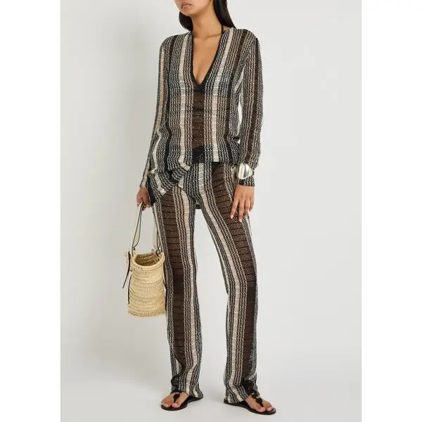 Missoni Striped Cotton Slim-fit Knitted Trousers
