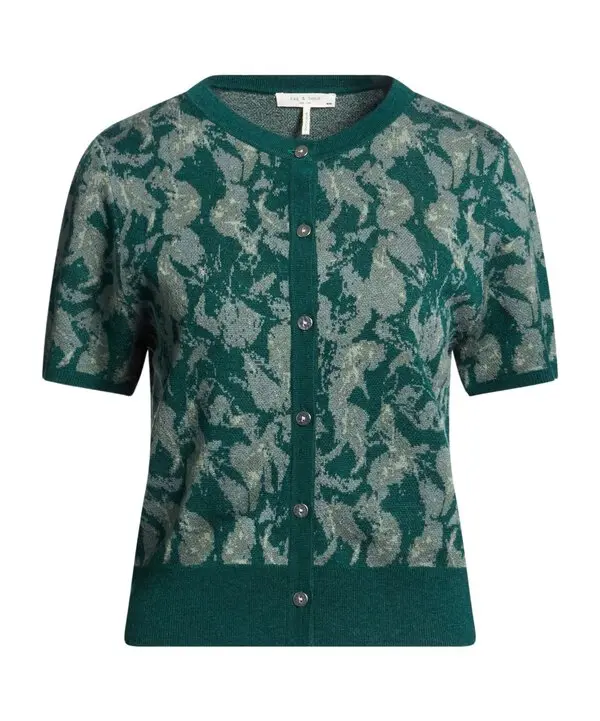 Rag & Bone Floral Jacquard Knit Top - Green
