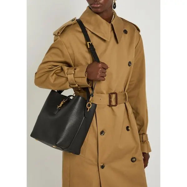 Saint Laurent Grain Leather Bucket Bag