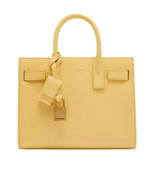 Saint Laurent Small Structured Handbag - Yellow