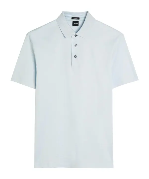 Hugo Boss Cotton Regular Fit Polo Shirt - Blue