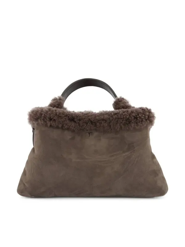 TOD'S Shearling Trim Tote Bag