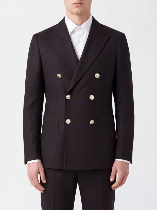 Eleventy Double-breasted Peak-lapel Blazer