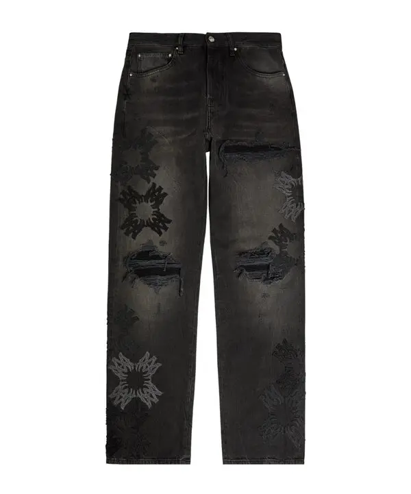 Amiri Mid-rise Straight-leg Jeans - Black