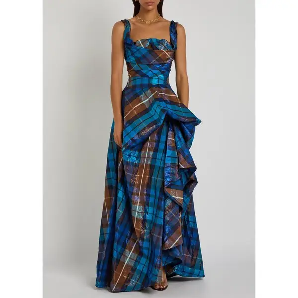 VIVIENNE WESTWOOD Plaid Shiny Dress