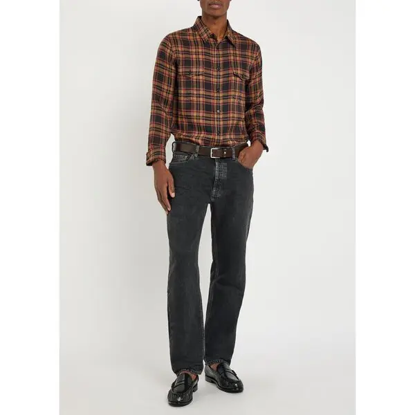 Saint Laurent Logo Print Wool Shirt