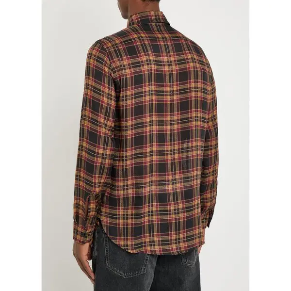 Saint Laurent Logo Print Wool Shirt
