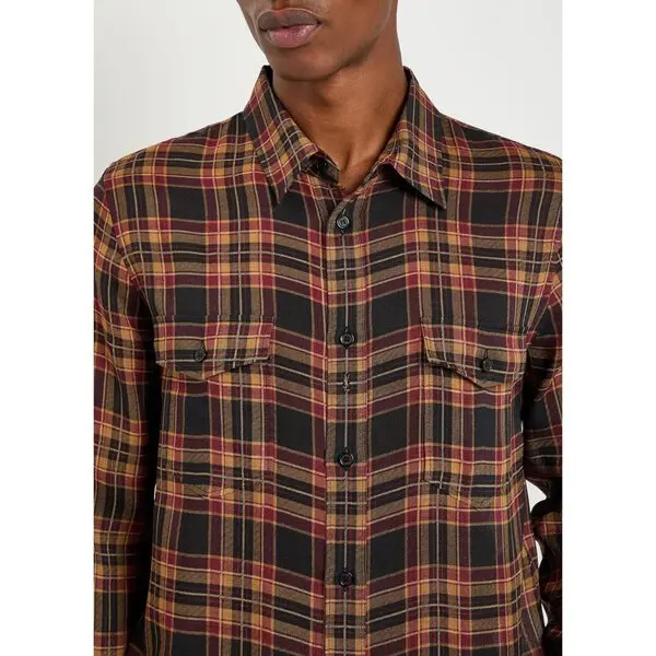 Saint Laurent Logo Print Wool Shirt