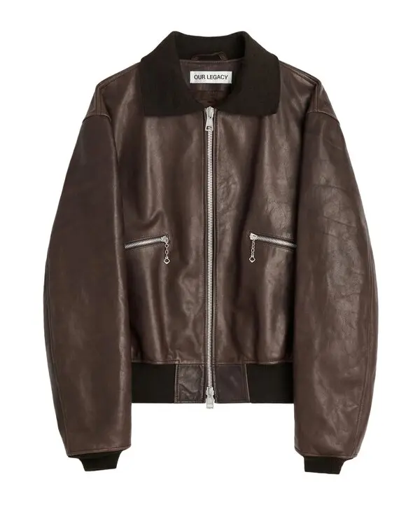 Our Legacy Long-sleeve Leather Jacket - Black