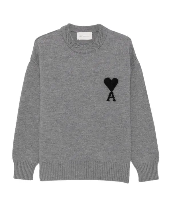 AMI Paris Long-sleeved Sweater - Gray