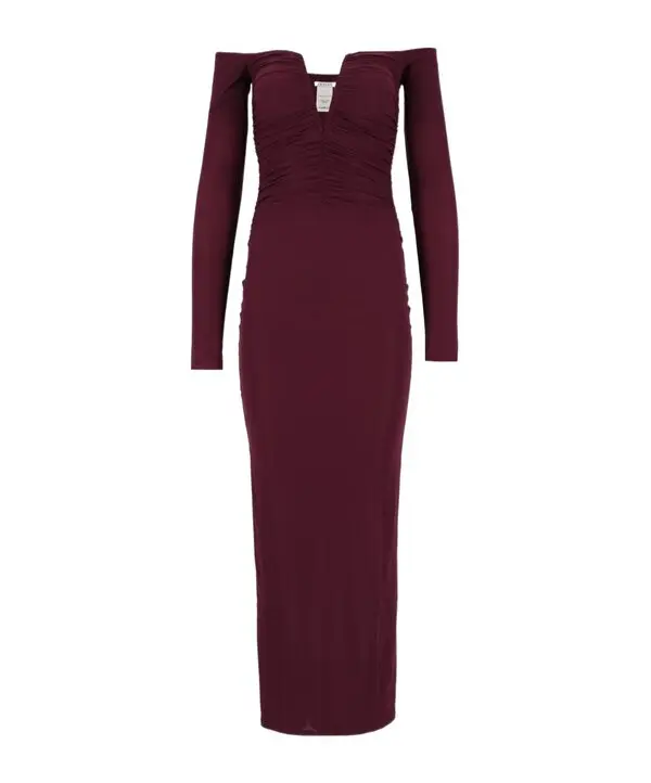 AMAZUIN Noemi Draped Off-shoulder Dress - Purple