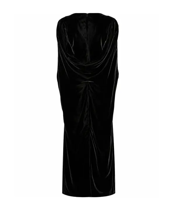 Alberta Ferretti Draped Cut-out Velvet Dress