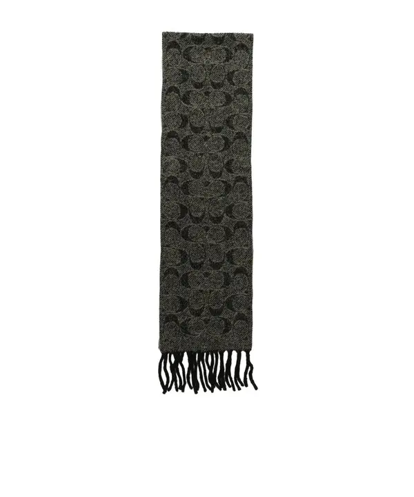 COACH Jacquard Long Scarf - Black
