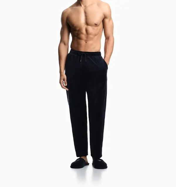 Emporio Armani Loungewear Pants In Cotton Chenille With A Drawstring