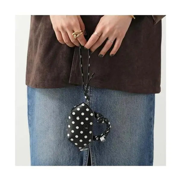 GANNI Nano Bou Polka-dot Wristlet Bag