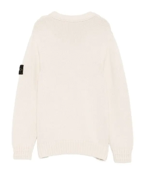 Stone Island Logo-patch Sweater - Plaster