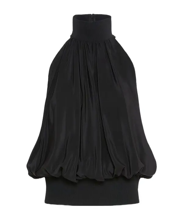 Sportmax Piovra High Neck Bubble Top - Black