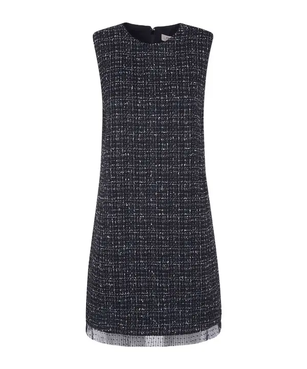 TWINSET Short Bouclé And Plumetis Tulle Dress