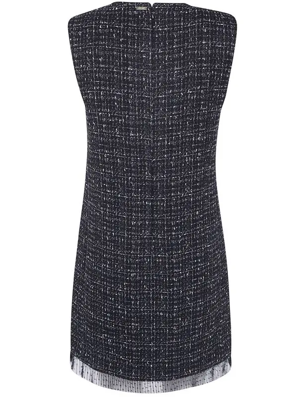TWINSET Short Bouclé And Plumetis Tulle Dress