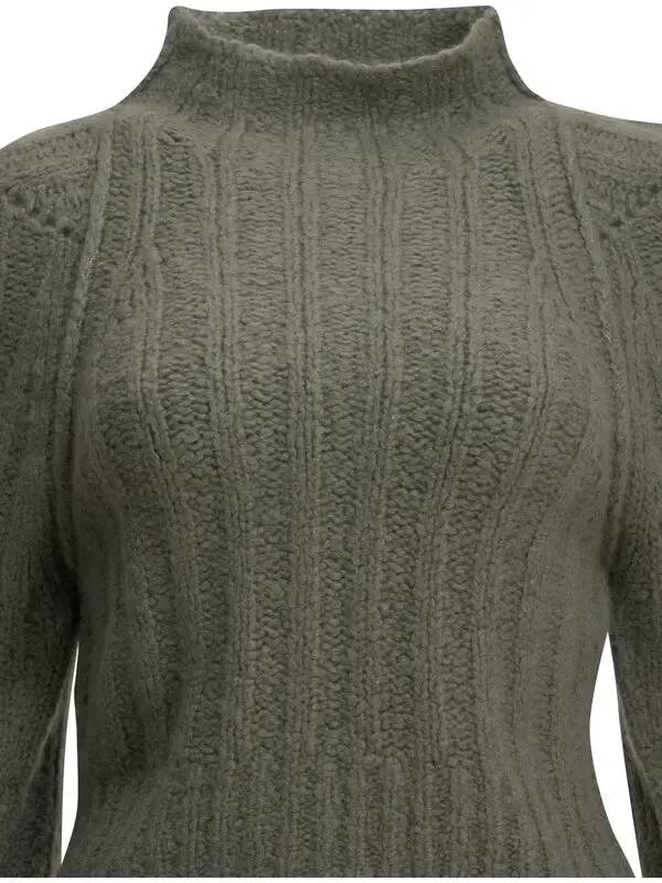Rick Owens Cropped Mock-neck Knitted Top