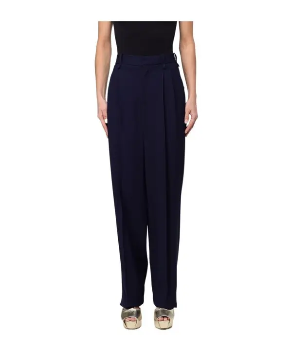 Elisabetta Franchi Pleated Wide-leg Pants - Black