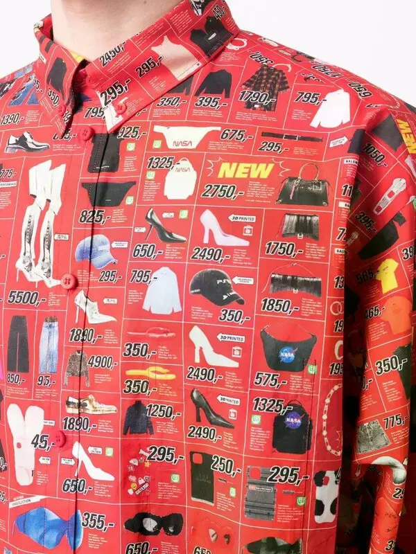 Balenciaga Fashion-print Long-sleeve Shirt