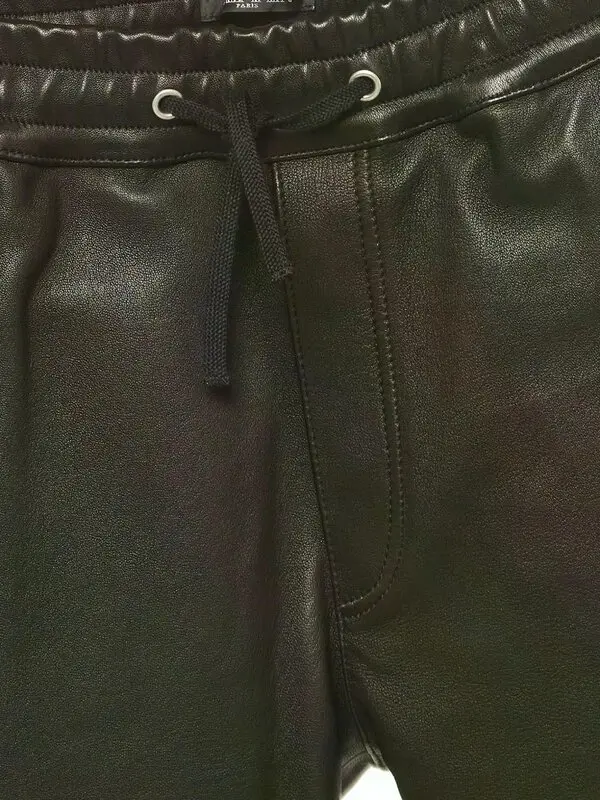 Balmain Drawstring Leather Trousers