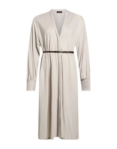 Fabiana Filippi Midi Dress Light Size Wool, Leather - Grey