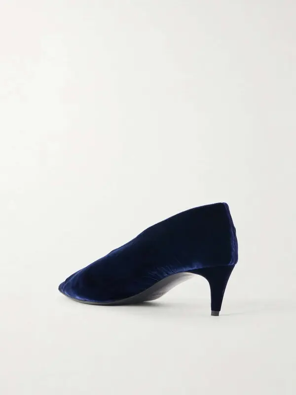 Khaite Miriam 50 Velvet Pumps - Navy