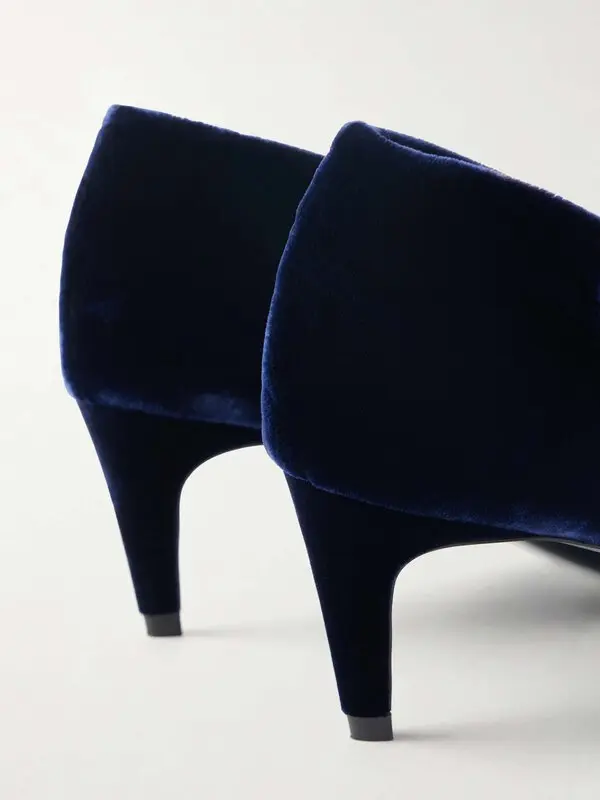 Khaite Miriam 50 Velvet Pumps - Navy