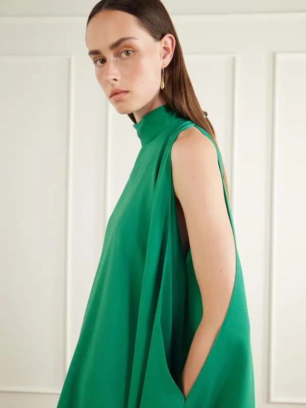 TALLER MARMO Draped Crepe Maxi Dress