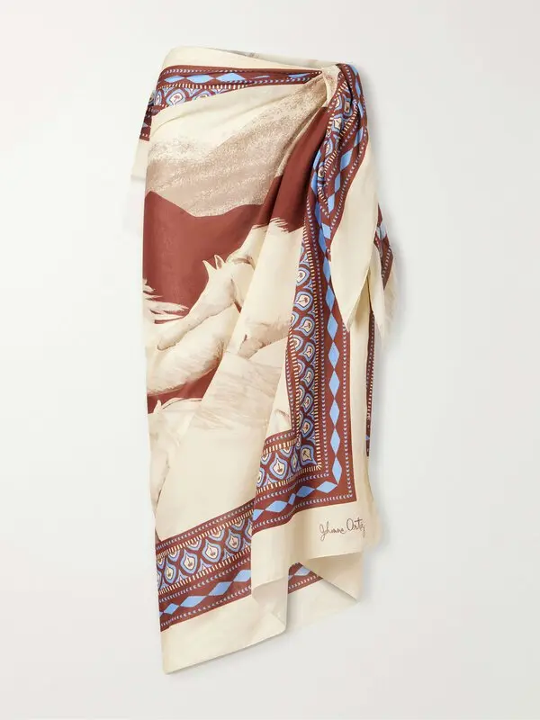 Johanna Ortiz Traversia De Luz Printed Cotton-voile Sarong - Multi