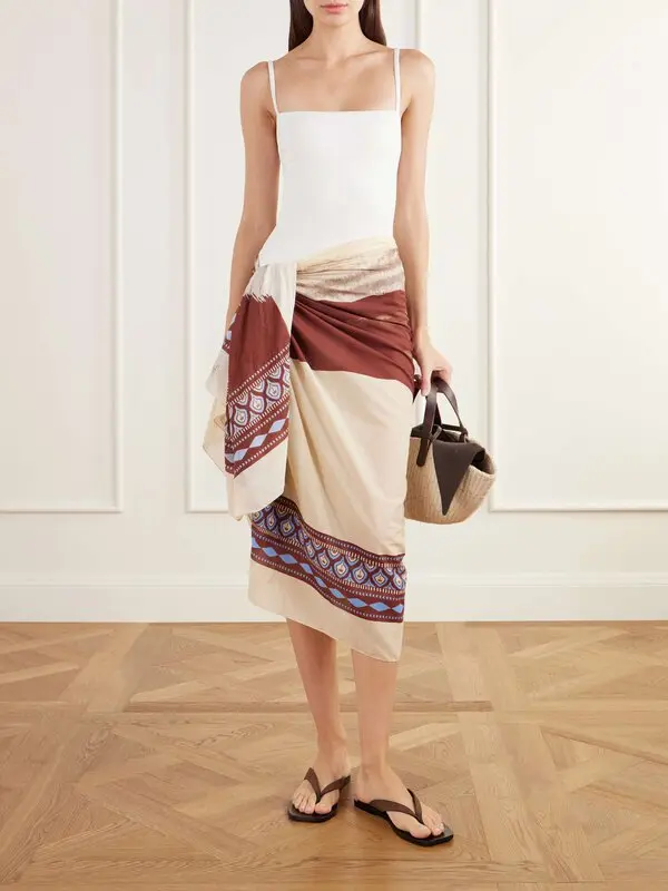 Johanna Ortiz Traversia De Luz Printed Cotton-voile Sarong