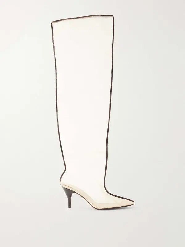 HERBERT LEVINE Drawing A Blank 80 Mesh Over-the-knee Boots