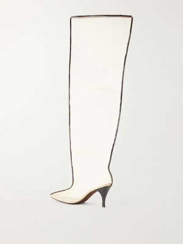 HERBERT LEVINE Drawing A Blank 80 Mesh Over-the-knee Boots