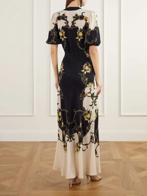 La DoubleJ Marlene Floral-print Silk-crepe Maxi Dress