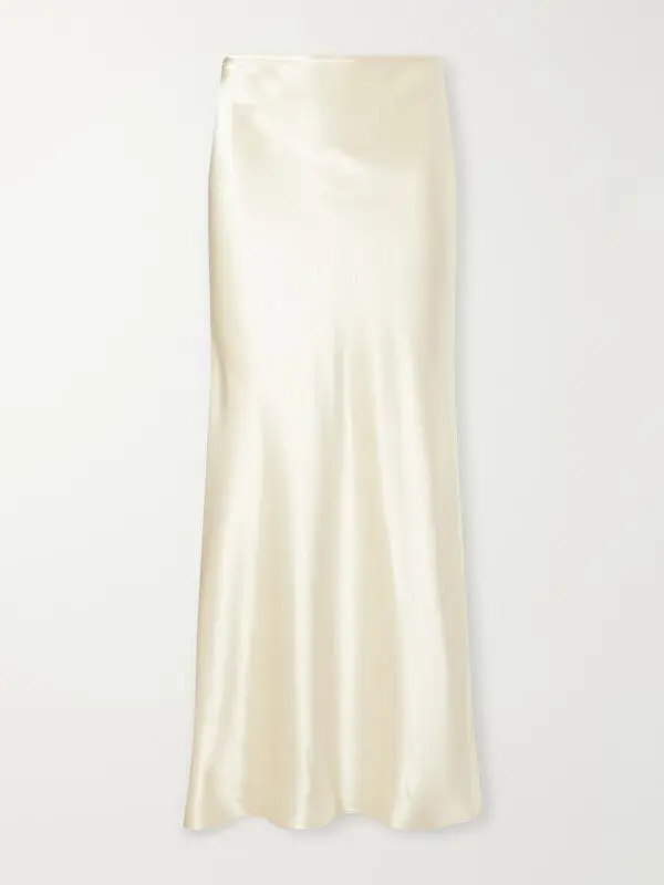 FFORME Cori Satin Midi Skirt - Neutrals