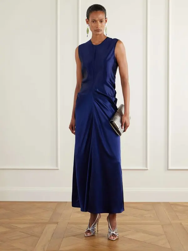 FFORME Lillian Draped Satin Maxi Dress