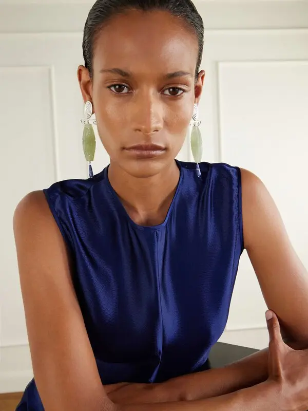 Juju Vera Nile Sterling Silver, Jade And Aventurine Earrings