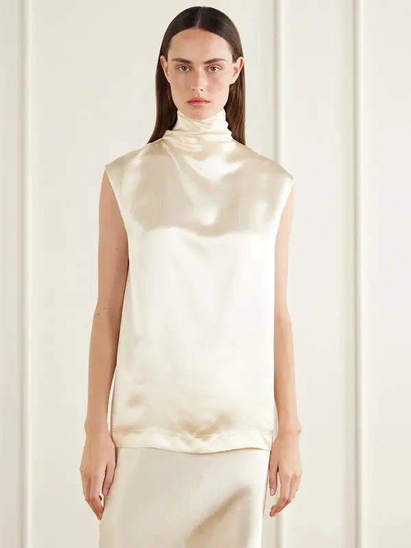 FFORME Lilah Tie-detailed Satin Blouse